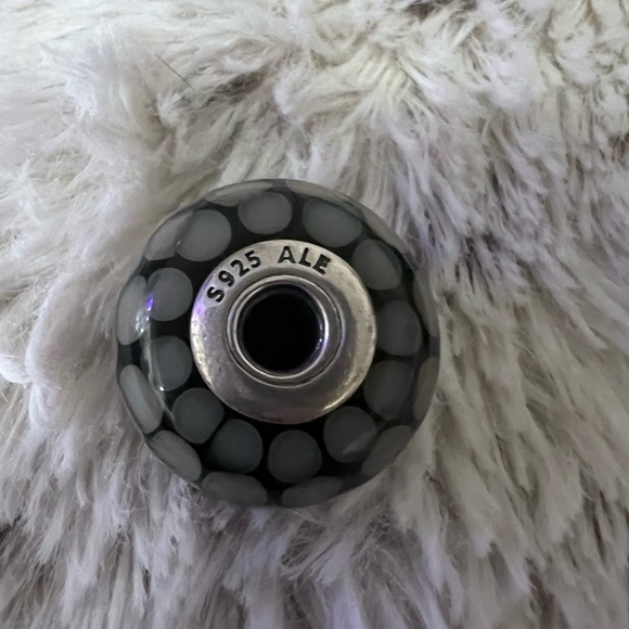Pandora | Jewelry | Authentic Pandora Xl Jumbo Black Gray Polka Dot ...